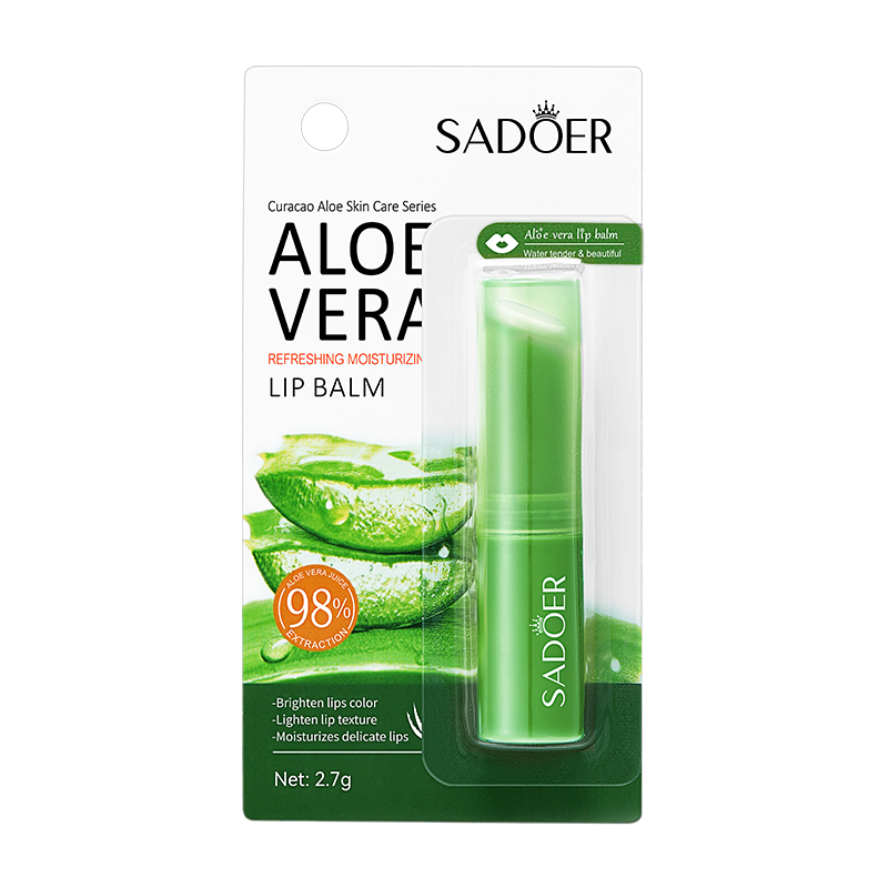 SADOER Natural Aloe Vera Lip Balm Aloe Vera Essence Pampers Soft, Plump And Elastic Lips, Aloe ...