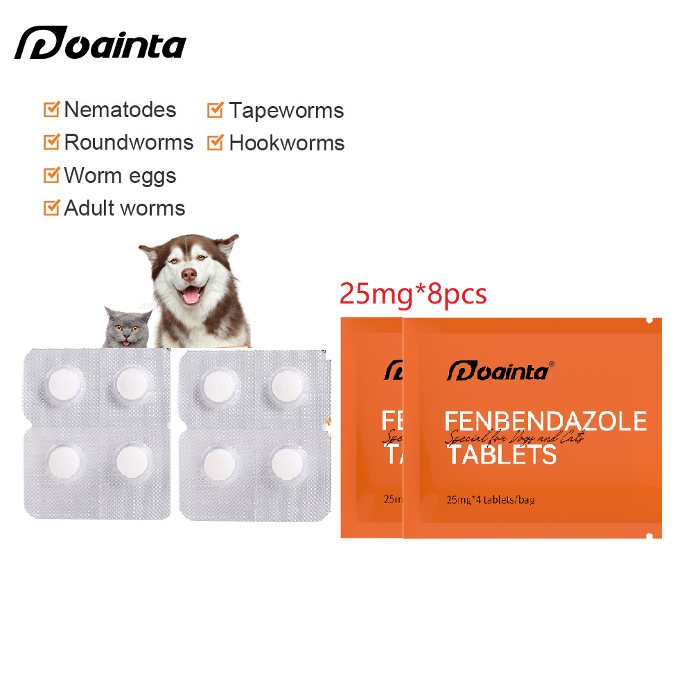 PUAINTA Pets Dewormer for Dogs and Cats Worm rid Tablets Tapeworm ...