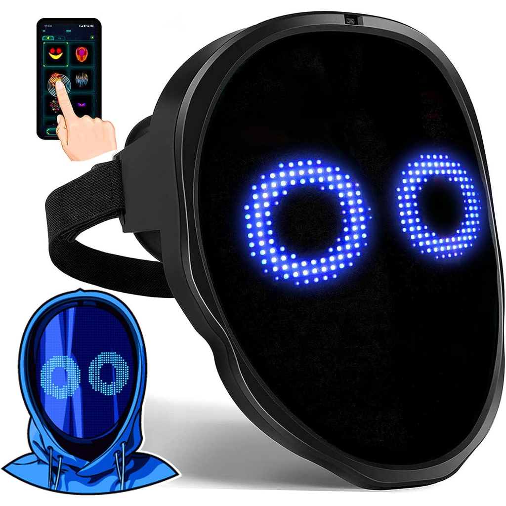 Halloween Full Color LED Glowing Mask Face-changing Mask Party Bar ...