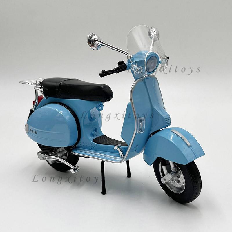 1:10 Diecast Motorcycle Model Toy Scooter Vespa PX125 Replica With ...