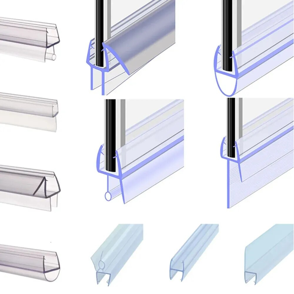 100cm Bathroom Weatherstrip Seal Shower Door Seal 6/8/10/12mm Water ...