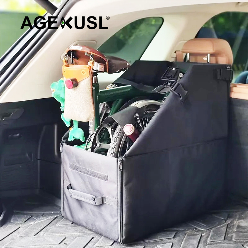 AGEKUSL Bicycle Storage Box Car Trunk Storage Bag Collapsible Carrying ...