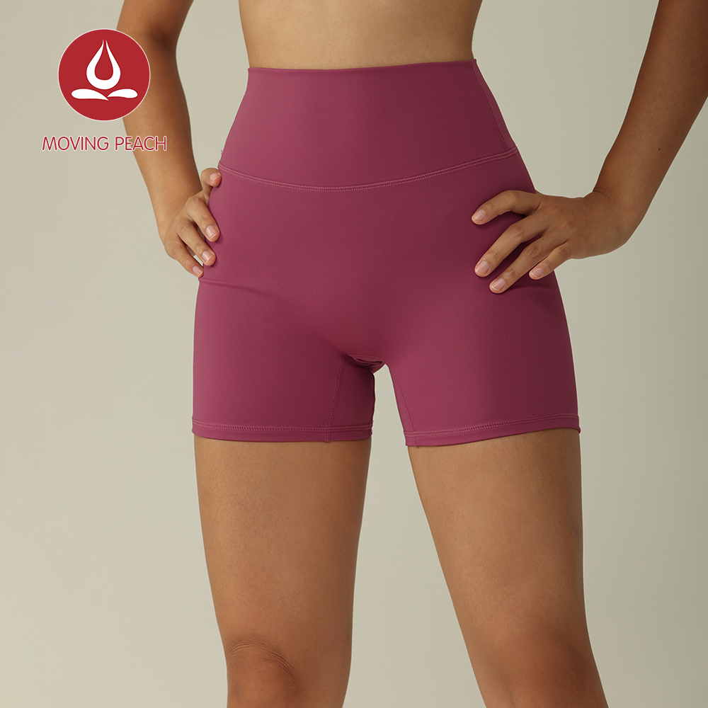 MOVING PEACH Running Shorts Yoga Shorts High Waist Smooth Hip-lifting ...