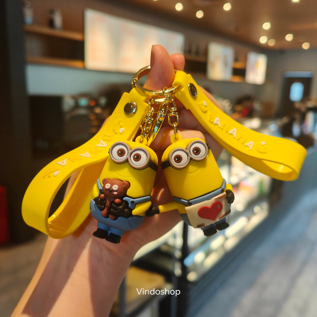 New Cartoon Anime Minions Doll Keychain Cute Minion Backpack Pendant ...