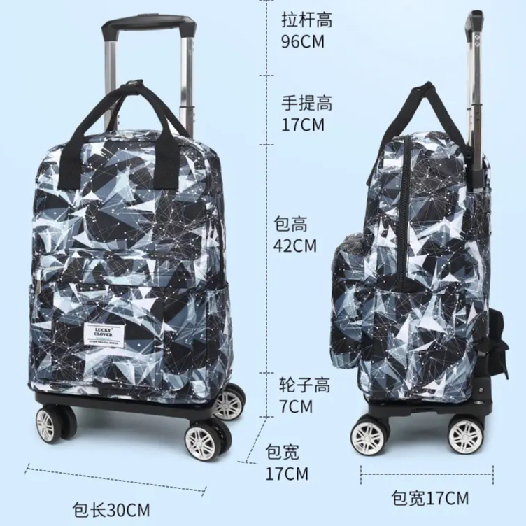 Trolley School Bag Beg Sekolah Roda 4 Wheels Boy Girl Unisex Waterproof ...