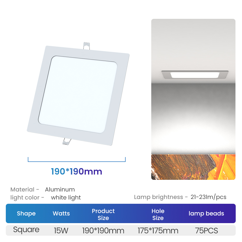 【SG Stock】6w/9w/12w/15w/18w LED Square/Round Downlight Cool white 6000K ...