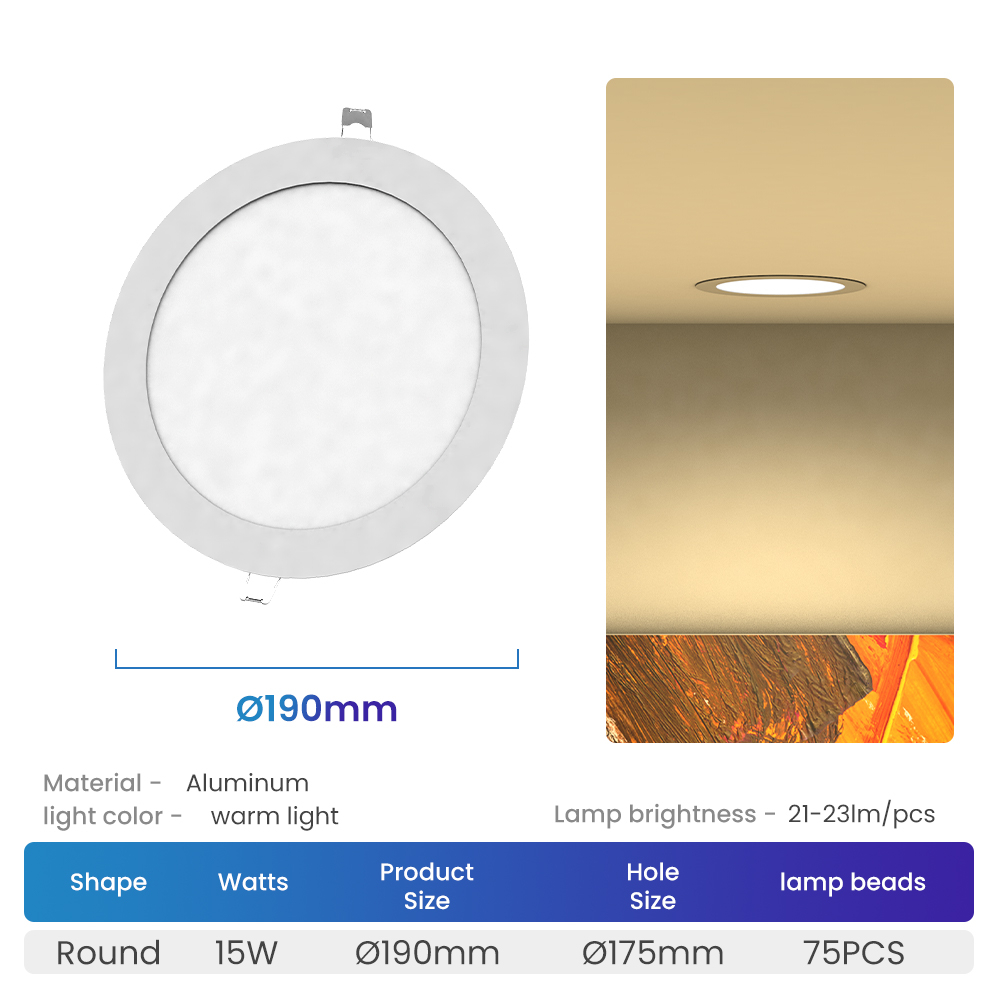 【SG Stock】6w/9w/12w/15w/18w LED Square/Round Downlight Cool white 6000K Panel Light Ultra-Thin ...