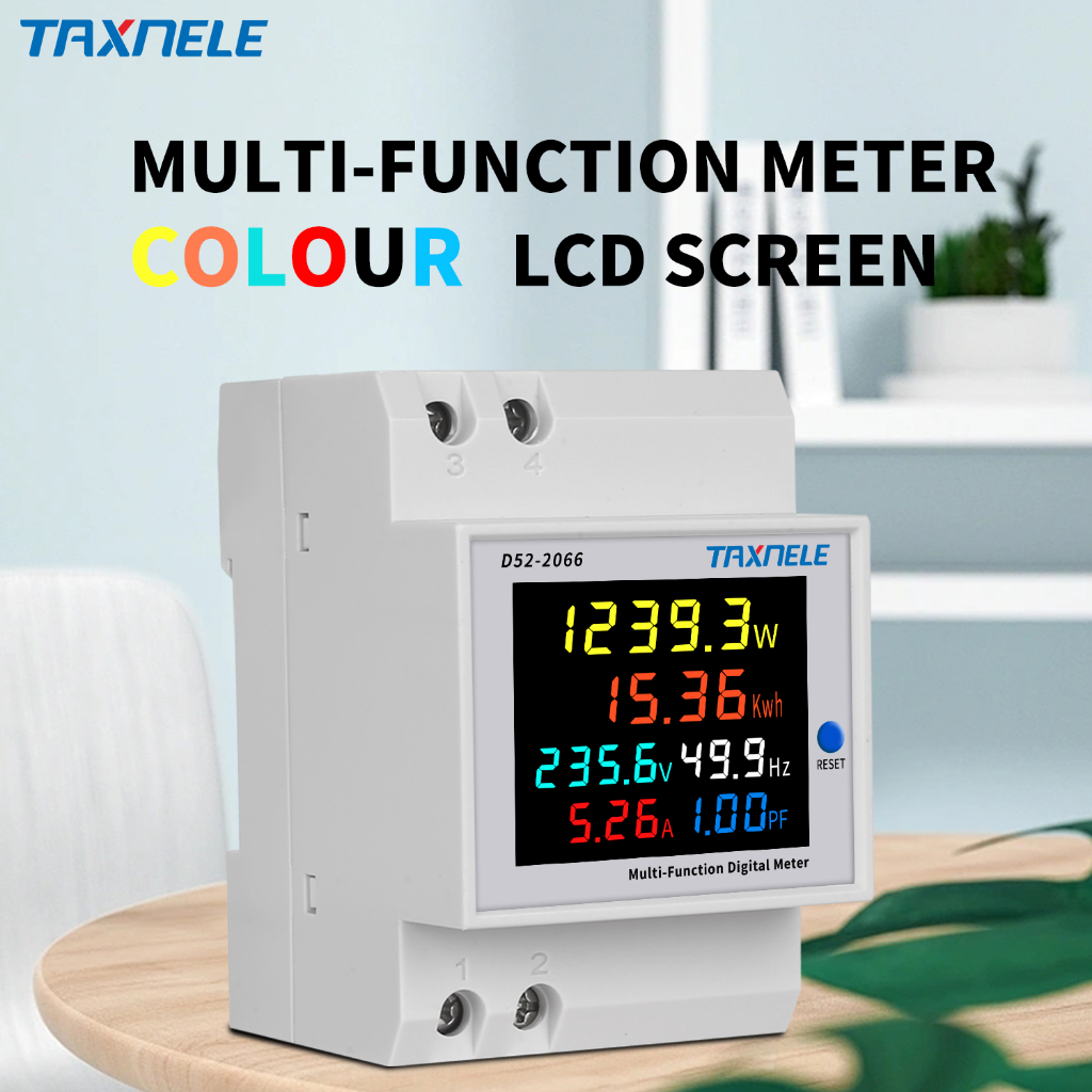 6IN1 din rail AC monitor 110V 220V 380V 100A Voltage Current Power ...