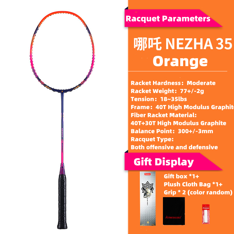 Kawasaki Badminton Racket 5U NEZHA 35 Professional Super Light ...