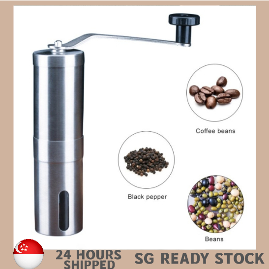 【SG READY STOCK】Portable Manual Stainless Steel Coffee Grinder Hand ...