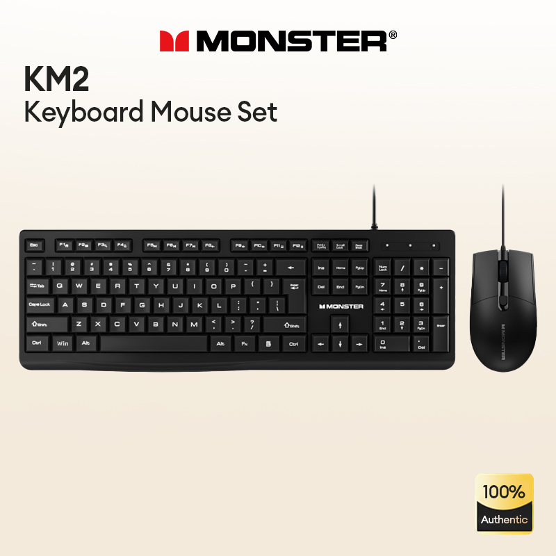 Monster KM2 Keyboard And Mouse Set Multi System Compatible Grip Comfort ...