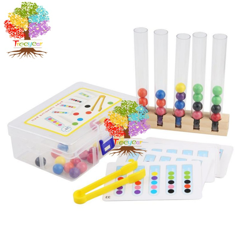 Fine Motor Skill Training Toy Wooden Color Sorting Stacking Games ...