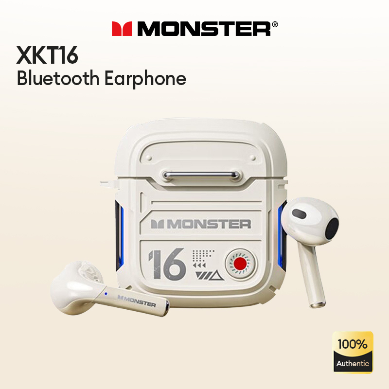 Monster XKT16 Bluetooth Wireless Earphone HIFI Stereo Long Endurance HD ...