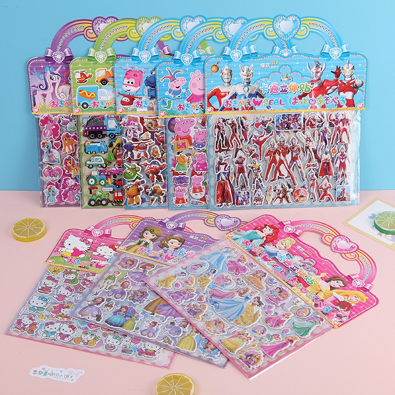 Cartoon Bubble Sticker 3D Three-Dimensional Gilding Sticker Portable ...