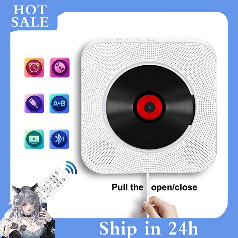 Wall-mounted CD Player Bluetooth Speaker Portable Home Audio Boombox ...