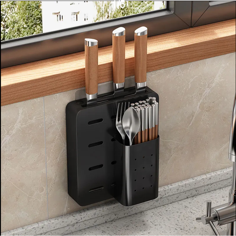 Perforation-free Knife Rack Kitchen Supplies Rack Kitchen Knife Holder ...