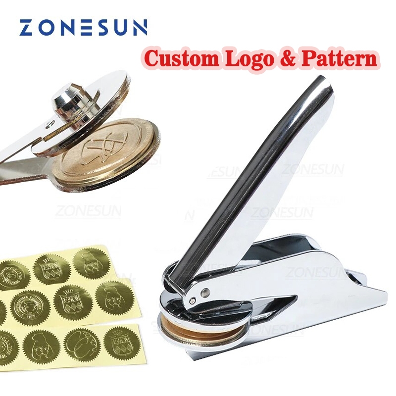 ZONESUN Custom Logo Embossing Steel Stamp Personalized Embosser Steel ...