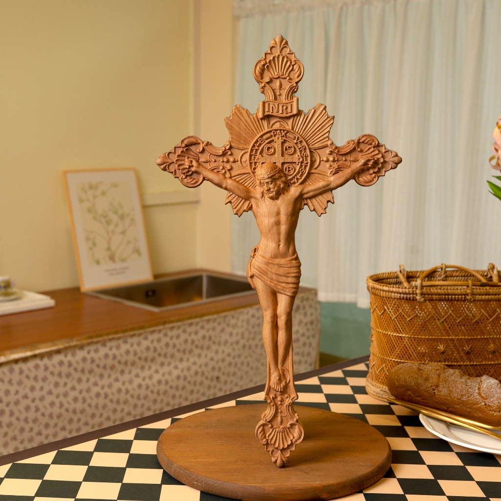 Jesus Christ Statue Saint Benedict Cross Church Relic Catholic Icon ...