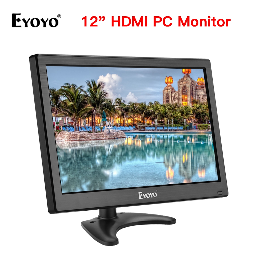 Eyoyo 12 Inch Portable Small HDMI Monitor LCD Display 1366x768 with VGA ...