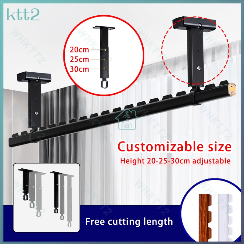 balcony Clothes drying rack top-mounted fixed rail single rod household ...