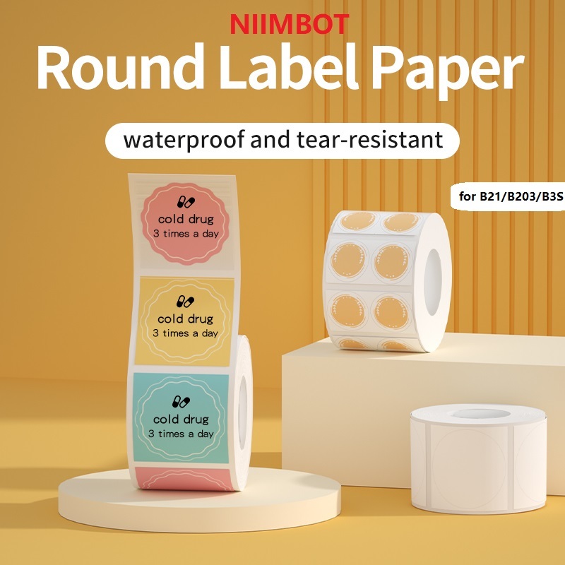 NIIMBOT B21/B1/B3S Round Label Paper Thermal Sticker For B21/B3S Printer | Shopee Singapore