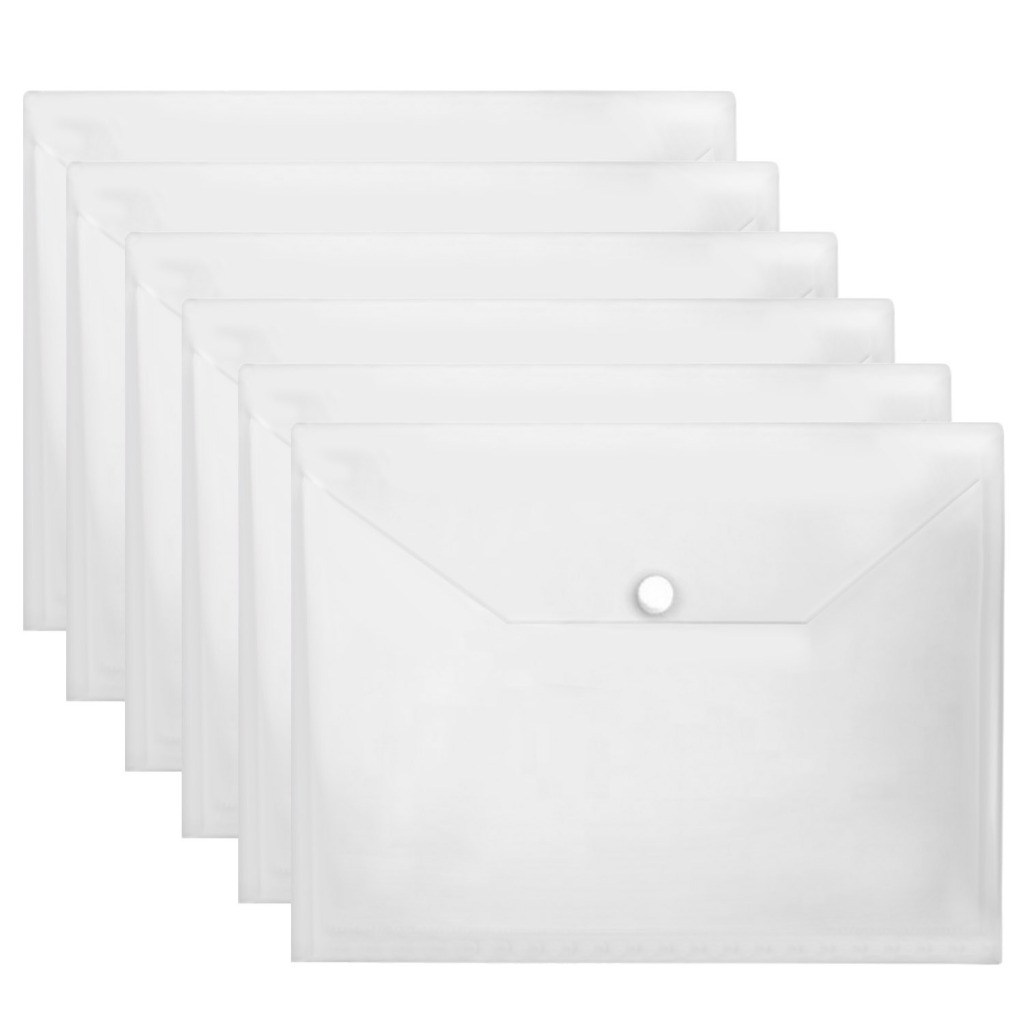 20 Pcs A4 Size Clear Document Paper File Folder Bag Case Envelope with ...