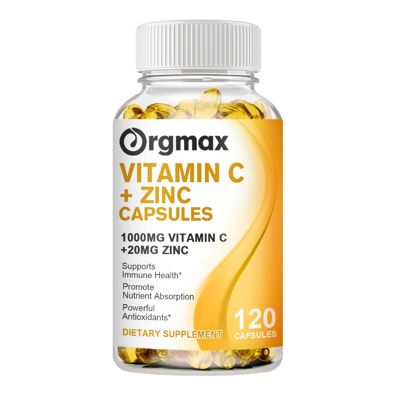 Orgmax Vitamin C With Zinc Capsules Bioavailable Supplement Ascorbic ...