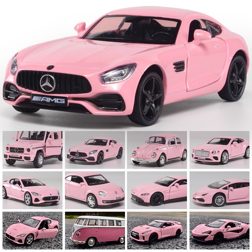 RMZ CITY 1:36 PINK Series Car Models Alloy Diecast Toys Vehicles ...