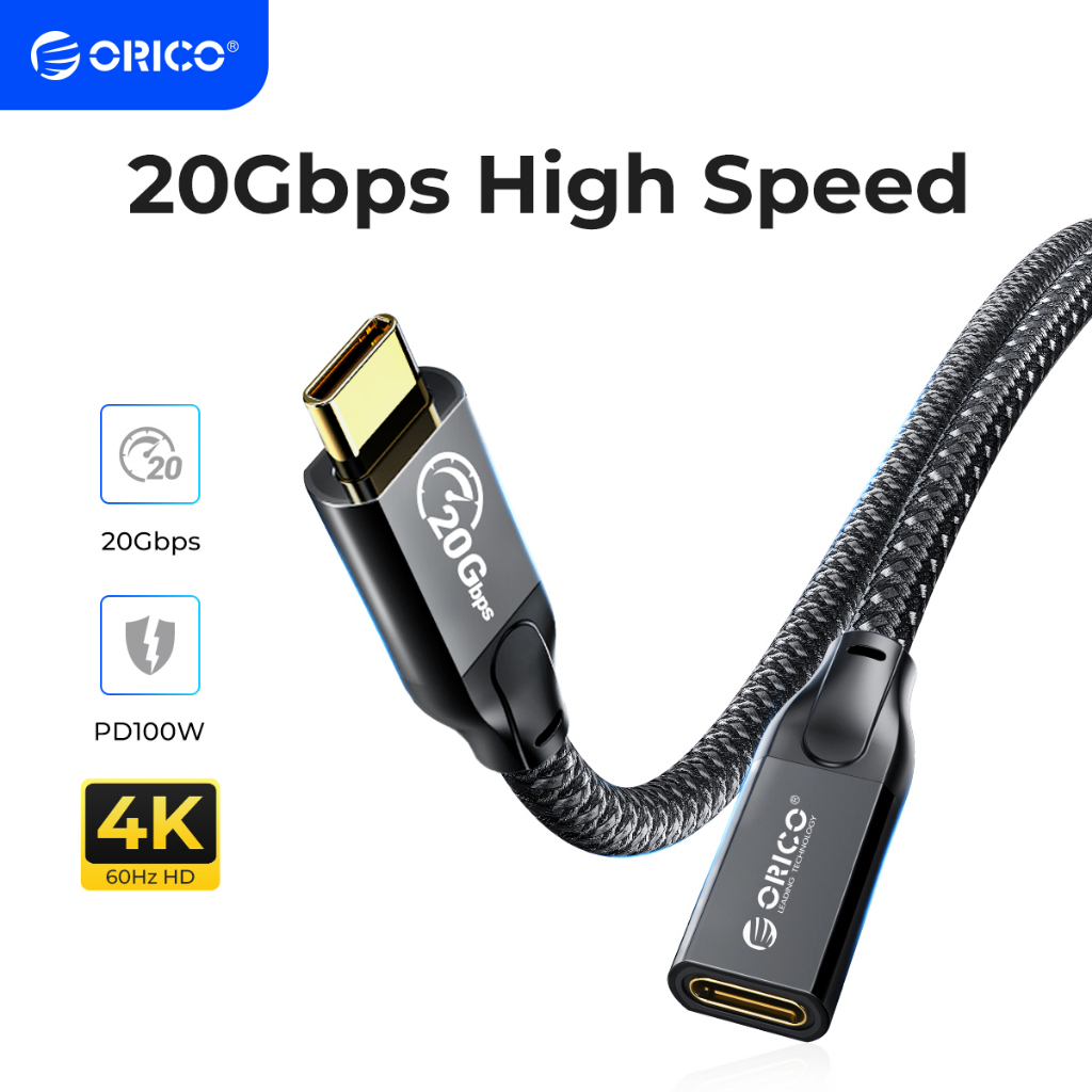 ORICO USB C Extension Cable 100W 20V/5A Braided Data Transfer Fast ...