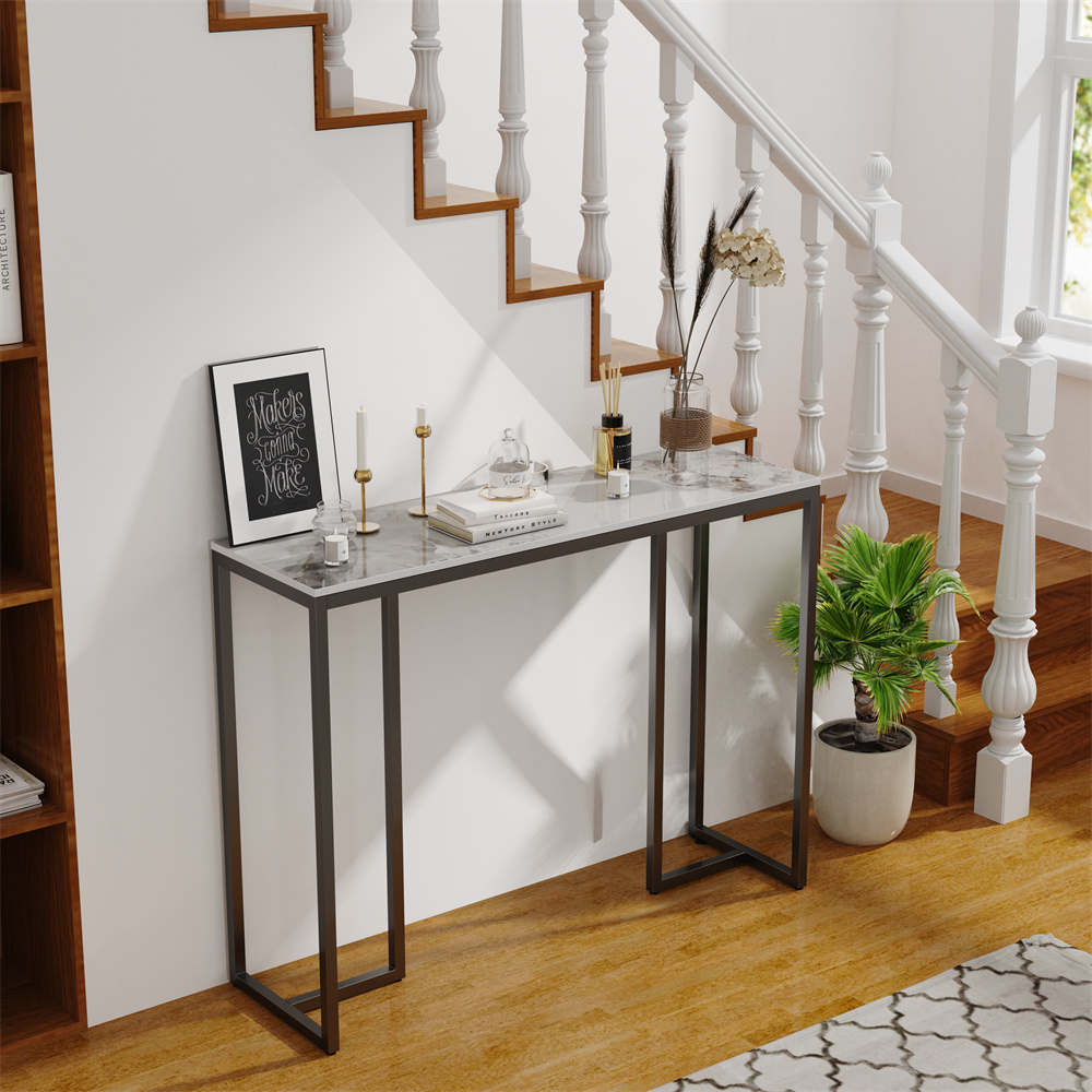 39.4 Inch Long Console Entry Table for Foyer, Corridor, Sintered Stone ...