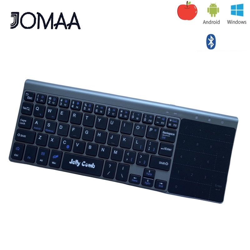 Jomaa Ultra Slim Wireless Keyboard Bluetooth/2.4G for Tablet Smart TV Smartphone Laptop Keyboard ...