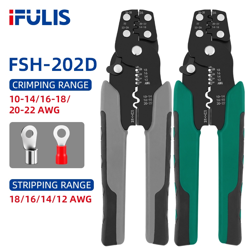 HS-202B Wire Crimper Multi Function Tools Crim ping Stripper Cutting ...