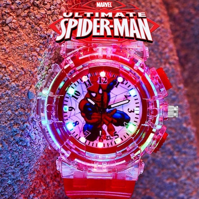 Marvel Spiderman Watch LED Light Kid's Watch for Boys Girls Students ...