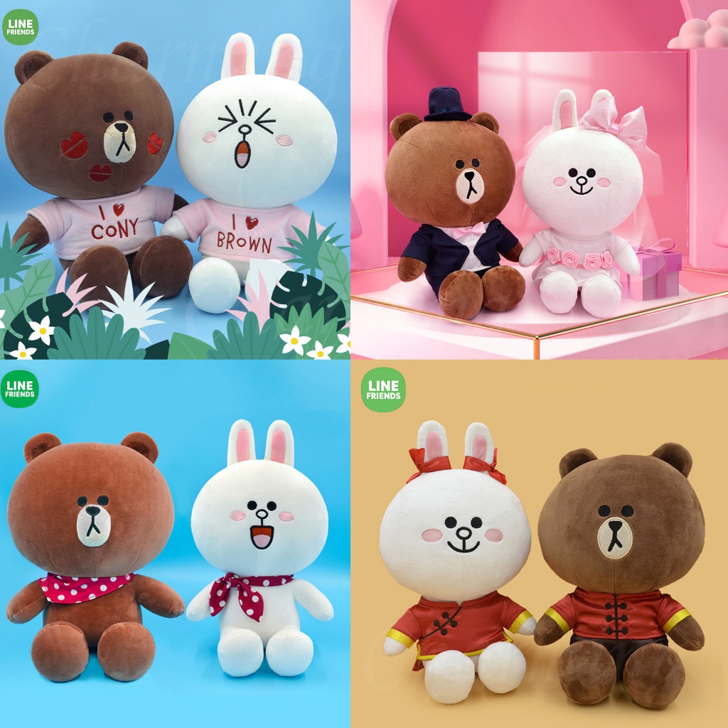 Original LINE Friends Wedding Wedding Cony Plush Toy Patung Kahwin ...