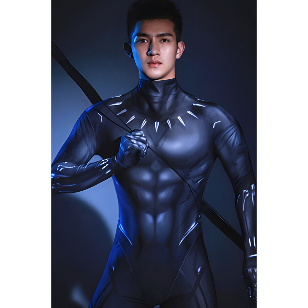 Pt248 Ready Stock European American Marvel Heroes Panther Bodysuit cos ...