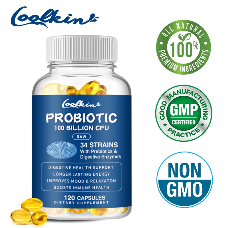 Probiotic Enzyme Capsules 100 Billion CFU-Contains prebiotics and ...