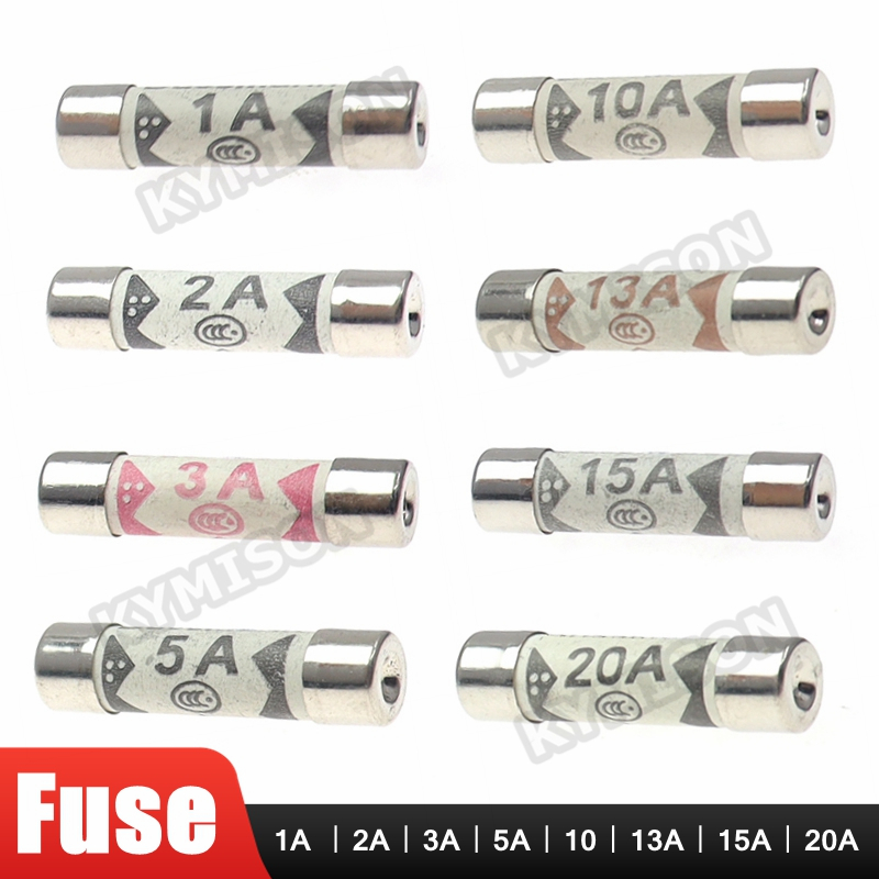 20pcs BS1362 Ceramic fuse for multimeter 6mm×25mm 1362 Filling sand Riot Ceramic fuse 6*25mm ...