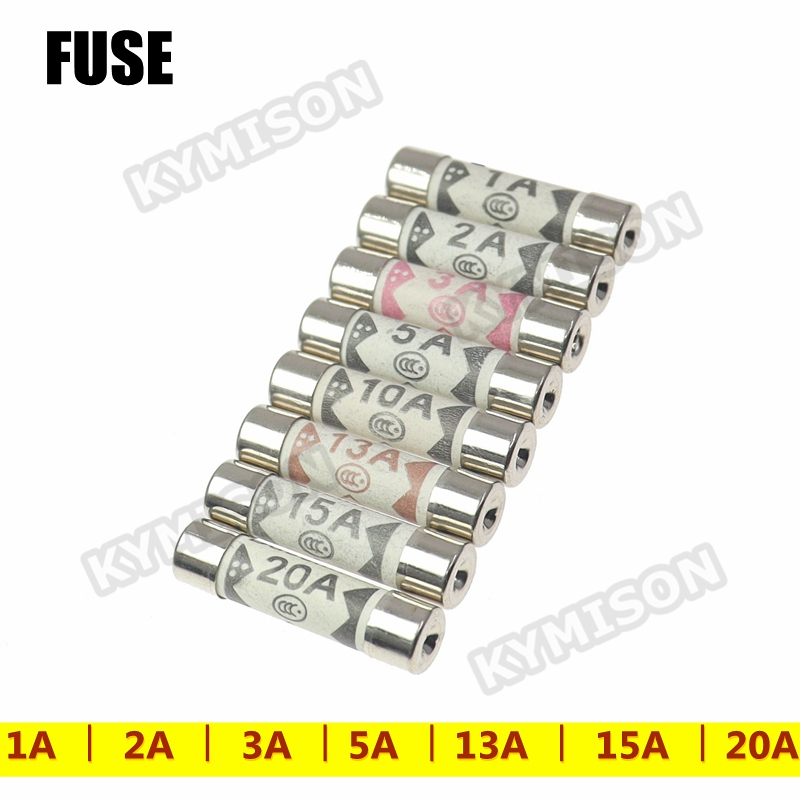20pcs BS1362 6x25 Filling sand Riot Ceramic fuse 6*25mm fuse 250V 1A 2A ...