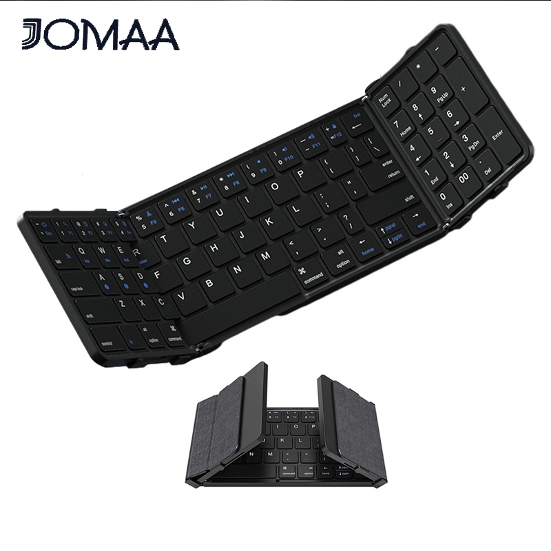 Jomaa Foldable Bluetooth Keyboard With Numeric Keypad Full Size