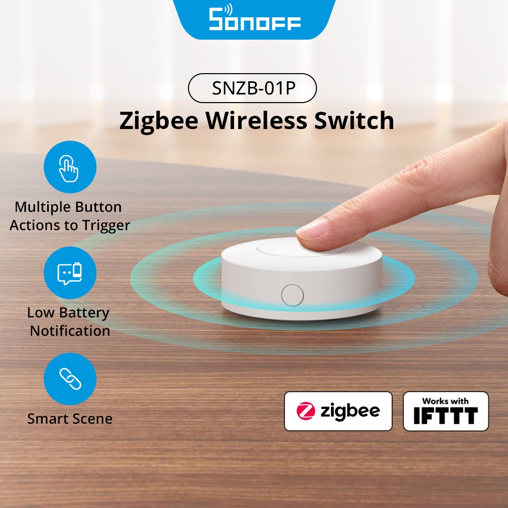 SONOFF SNZB-01P Zigbee Smart Wireless Switch Manually activate smart devices with one button ...