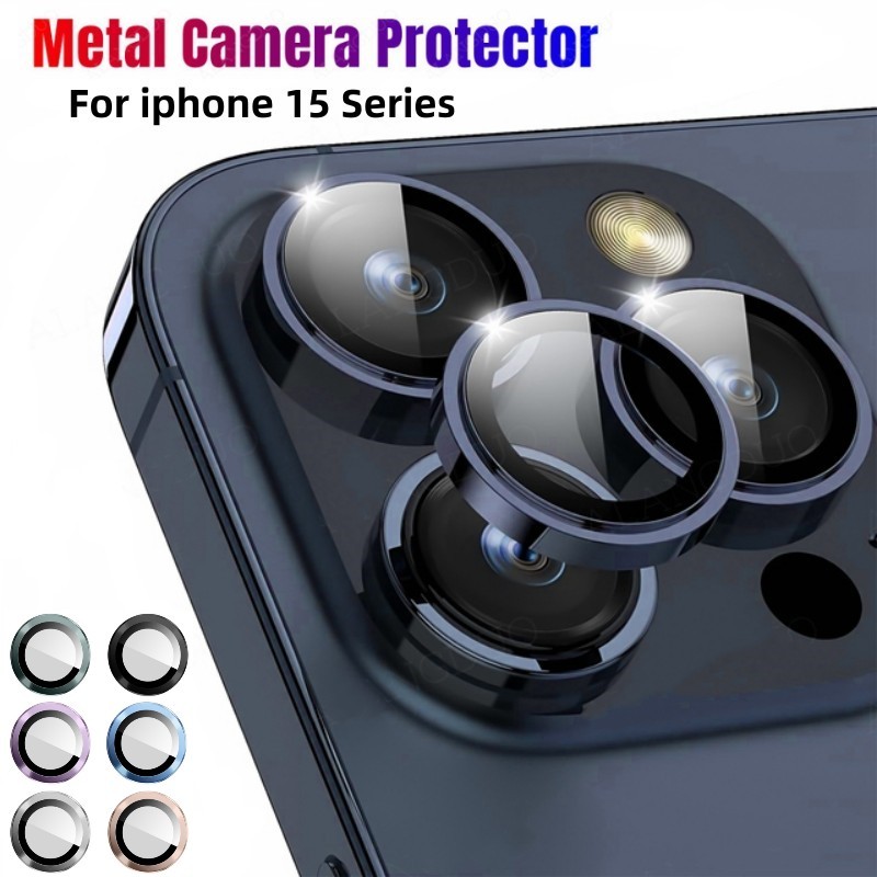Metal Camera Lens Protector Glass For iPhone 15 Pro Max 15 Plus Camera ...