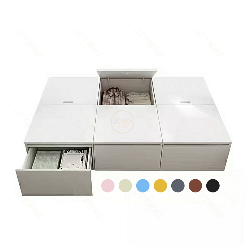 Tatami Bed Cabinet Integrated Storage Bed bedside Plate Drawer Windows ...