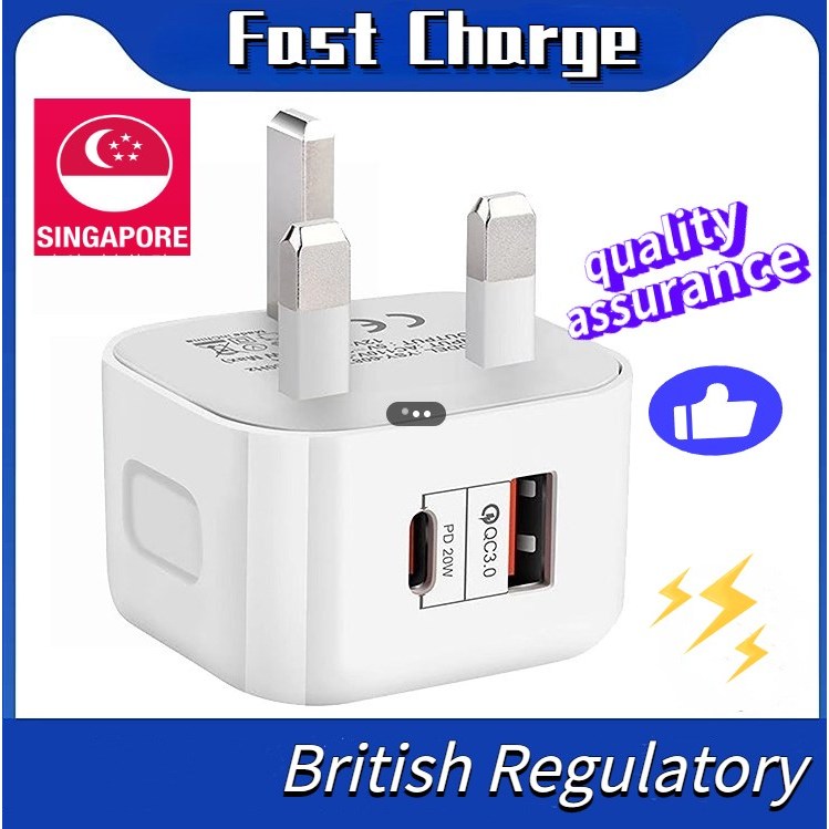 PD Charger 20W Fast Charging Head Type-c+USB Dual Port Fast Charging ...