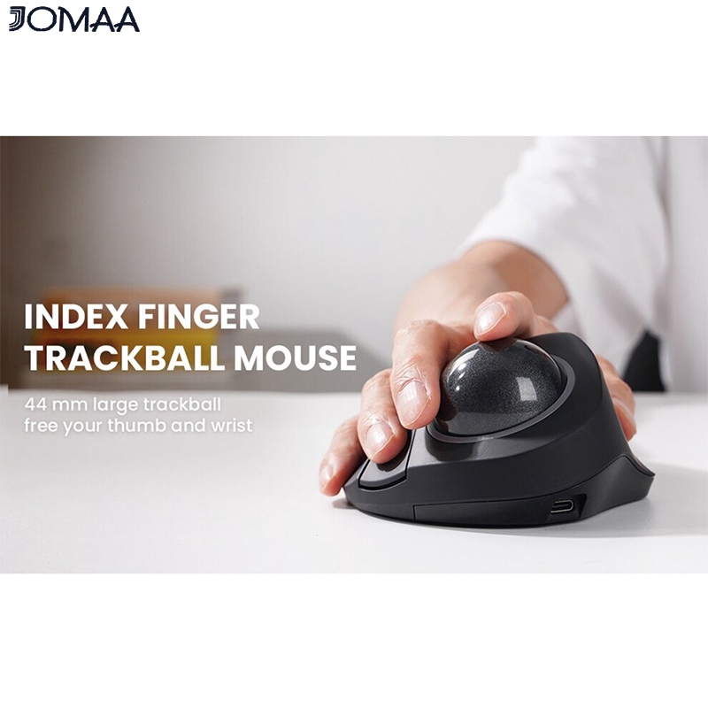 JOMAA RGB Backlit Bluetooth Trackball Mouse Wireless 2.4G Rechargeable ...