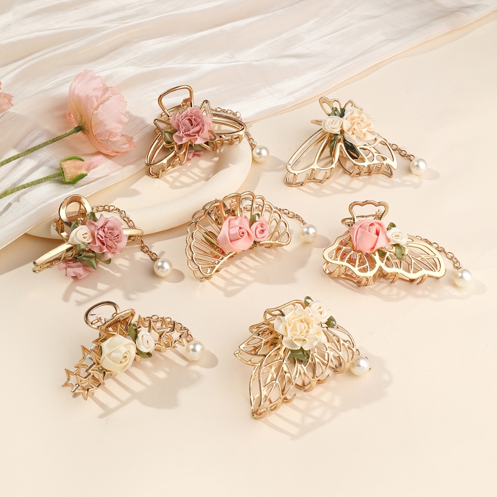 New Style Coiled Hair Metal Grab Clip Shark Clip High-End Feeling ...