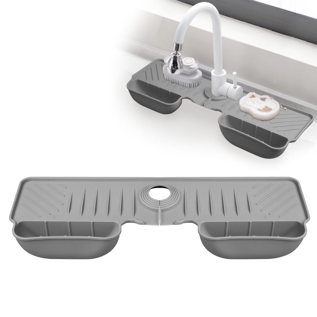 Silicone Faucet Splash Guard Mat Faucet Water Catcher Mat Silicone Sink ...