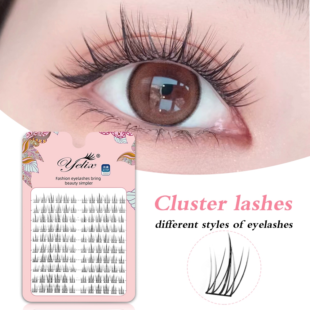 Yelix DIY lash Extension Cluster Lashes 120 PCS C Curl Cluster Eyelash ...