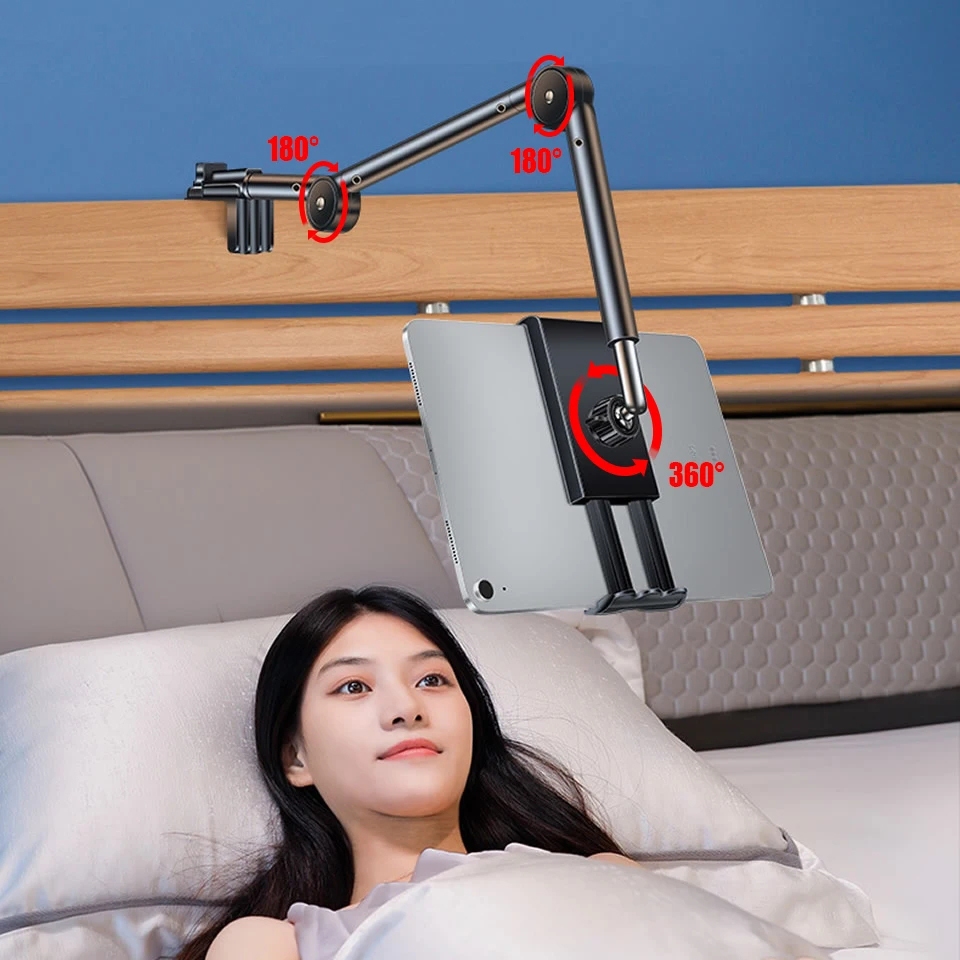 360 Adjustable Bed Tablet Stand Holder for Mobile Phones Tablet Lazy ...