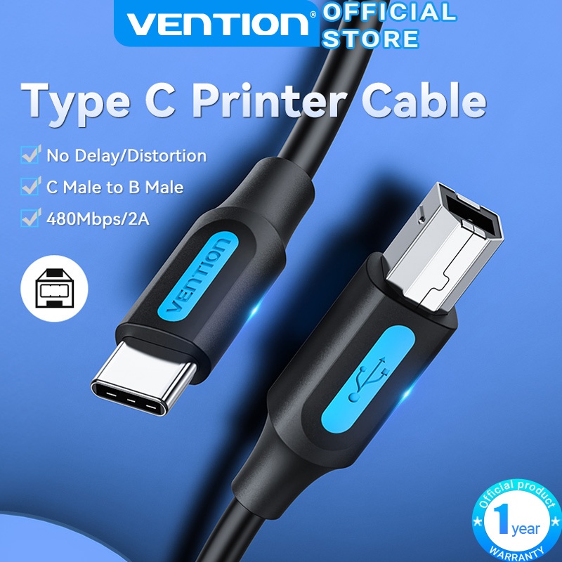 Vention USB C to Print Cable USB2.0 C-Male to B-Male Laptop Printing ...