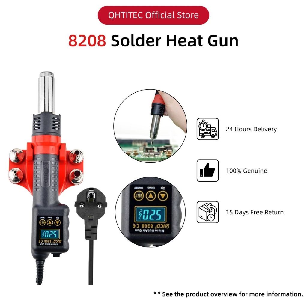 JCD 750W 8208 Hot Air Gun For BGA Rework Solder Station Adjustable temperature heat air blower ...